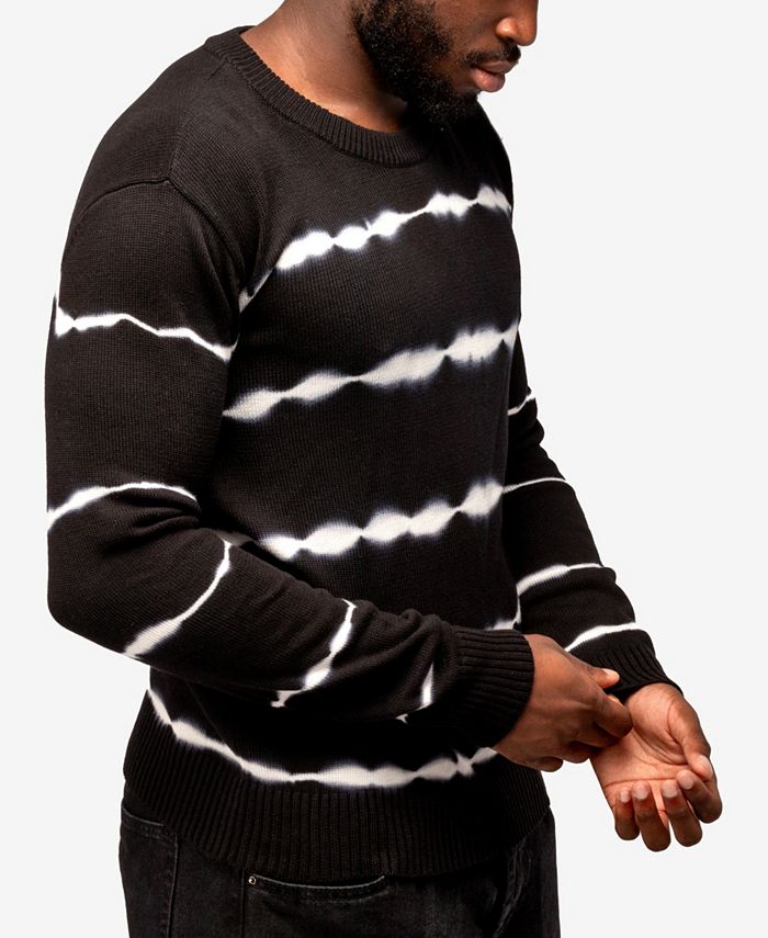 X-Ray Men's Striped Tie Dye Crew Neck Sweater - Macy's