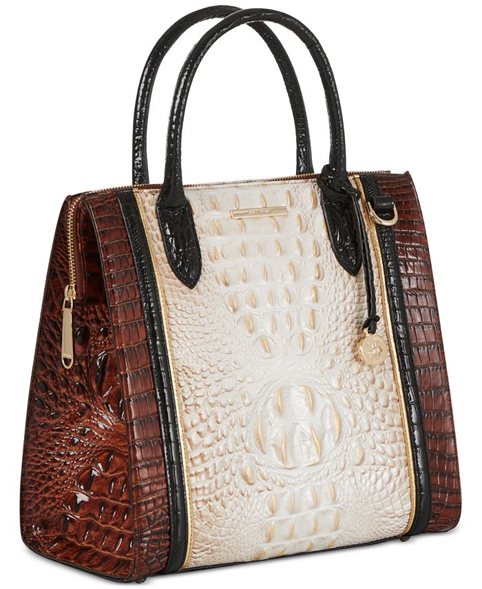 Brahmin Caroline Embossed Leather Satchel - Macy's