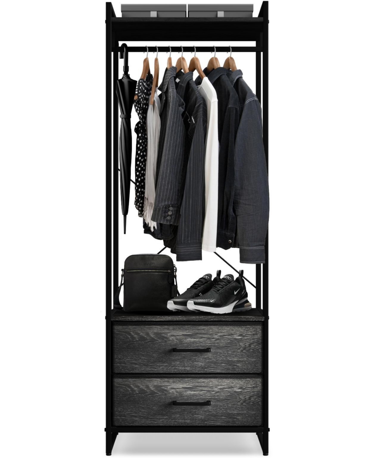 Click here for Sorbus Clothing Rack with 2 Drawers - Rustic black prices