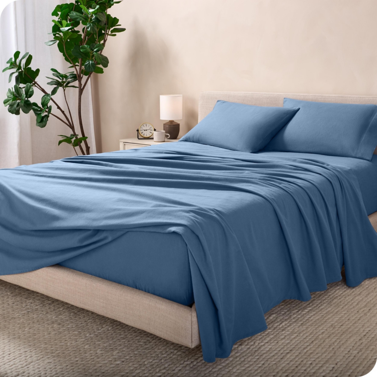 Click here for Bare Home Cotton Flannel Sheet Set - Coronet blue prices