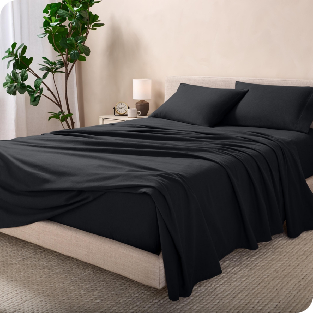 Click here for Bare Home Cotton Flannel Sheet Set - Black prices