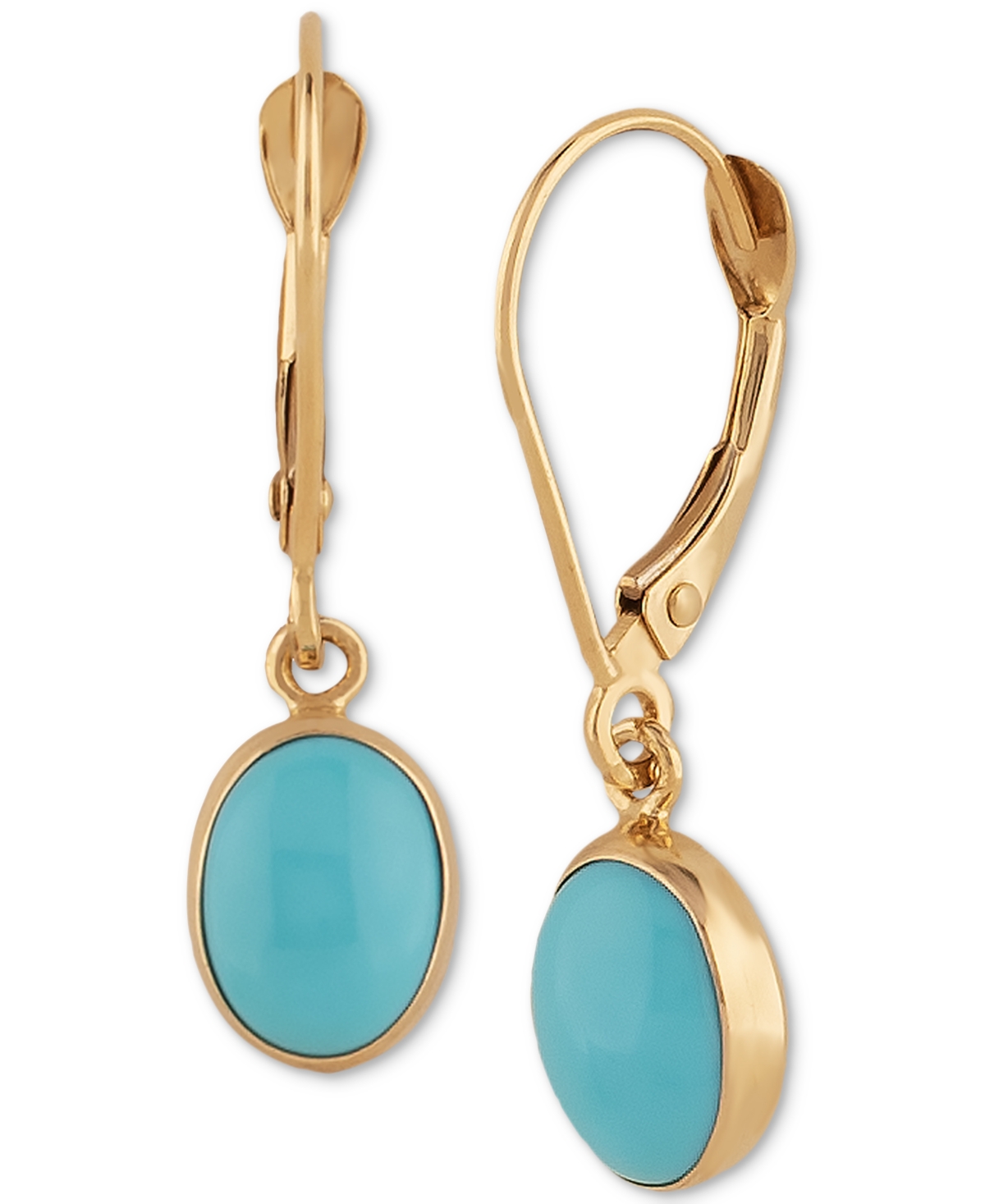 Click here for Turquoise Oval Dangle Leverback Drop Earrings in 1... prices