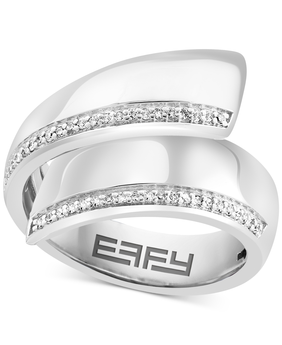 Click here for Effy Diamond Wide Bypass Ring (1/8 ct. t.w.) in St... prices