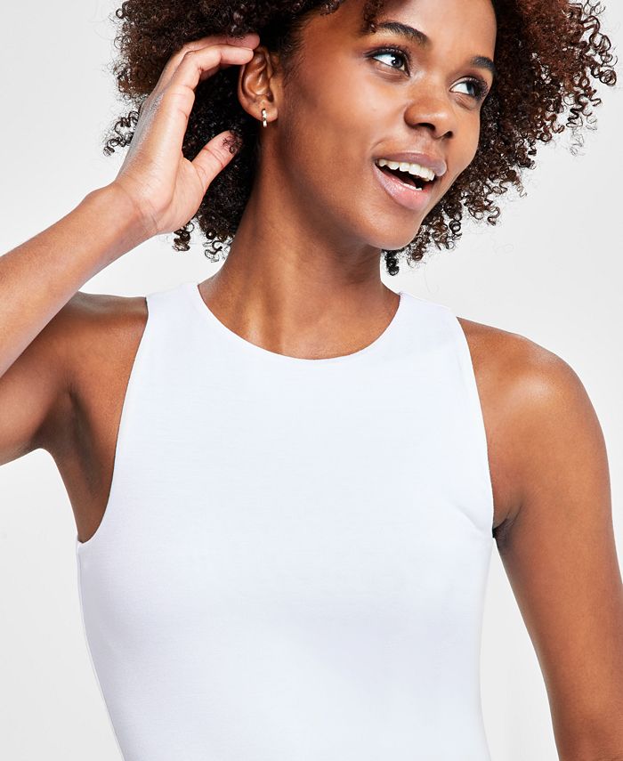Bar III Crewneck Sleeveless Jersey Bodysuit, Created for Macy's - Macy's