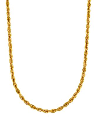 Sparkle Rope Link 20" Chain Necklace (3.6mm) in 14k Gold - Macy's