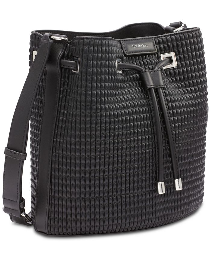 Calvin Klein Ash Pleated Bucket with Adjustable Strap - Macy's
