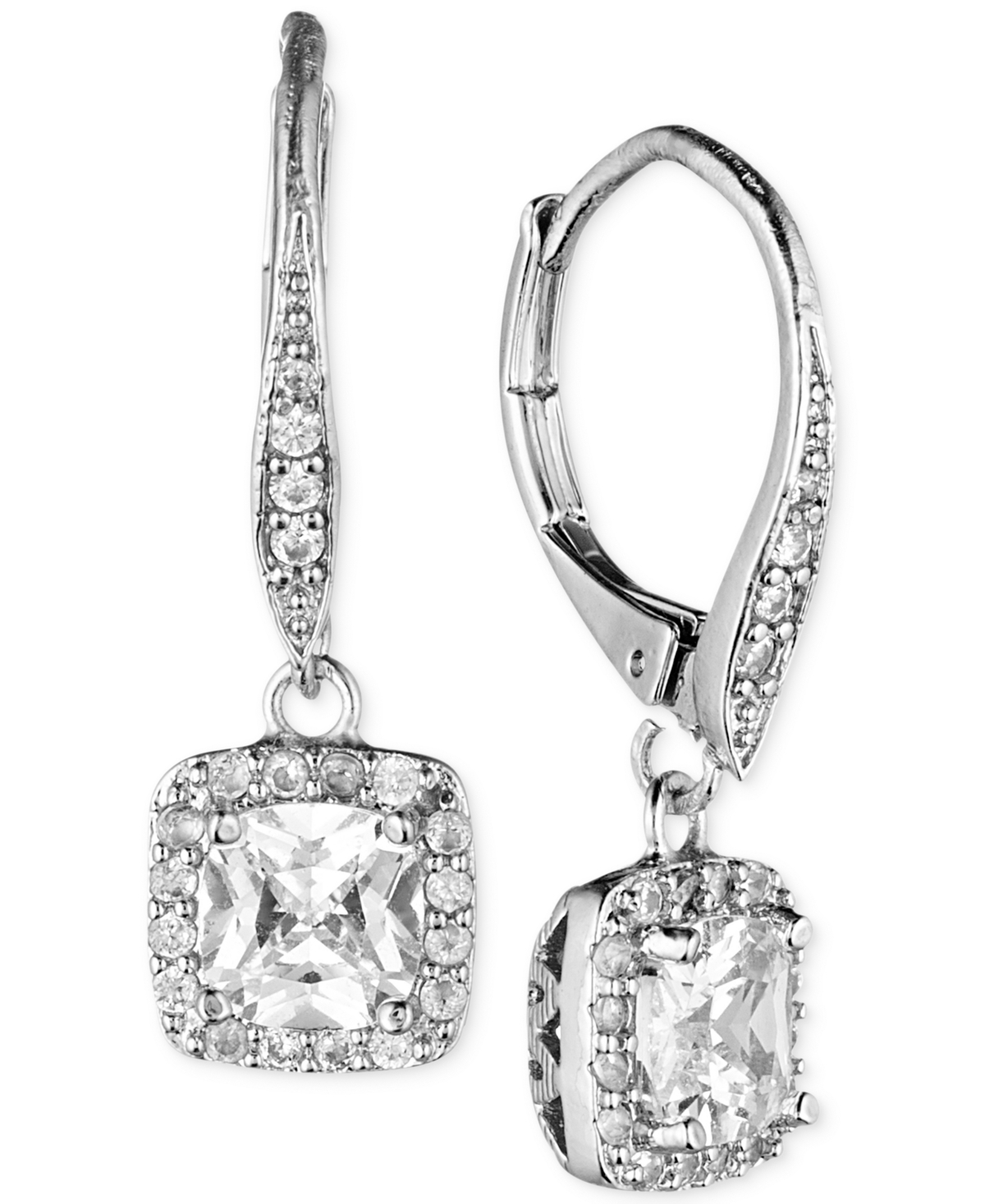 Click here for Anne Klein Pave Crystal Drop Earrings - Silver prices