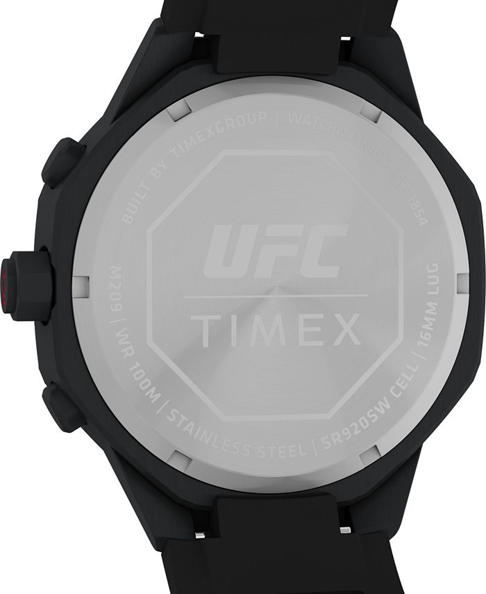 Timex UFC Men's King Analog Black Silicone Watch, 45mm - Macy's
