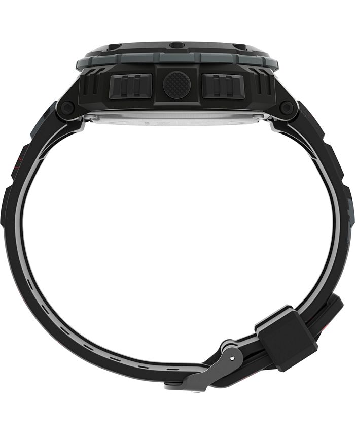 Timex UFC Men's Shockxl Digital Black Polyurethane Watch, 50mm - Macy's