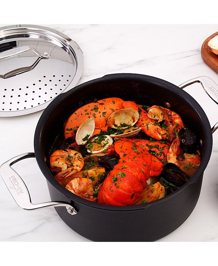 All-Clad Simply Strain Aluminum Hard Anodized Non-stick 6 Qt. Multi-Pot ...