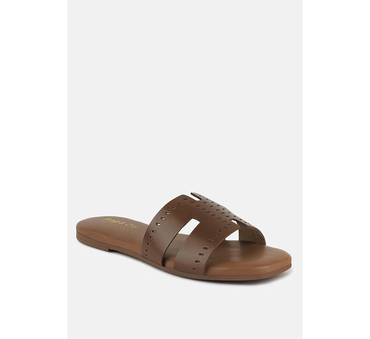 Click here for Ivanka Beige Cut Out Slip On Sandals - Tan prices