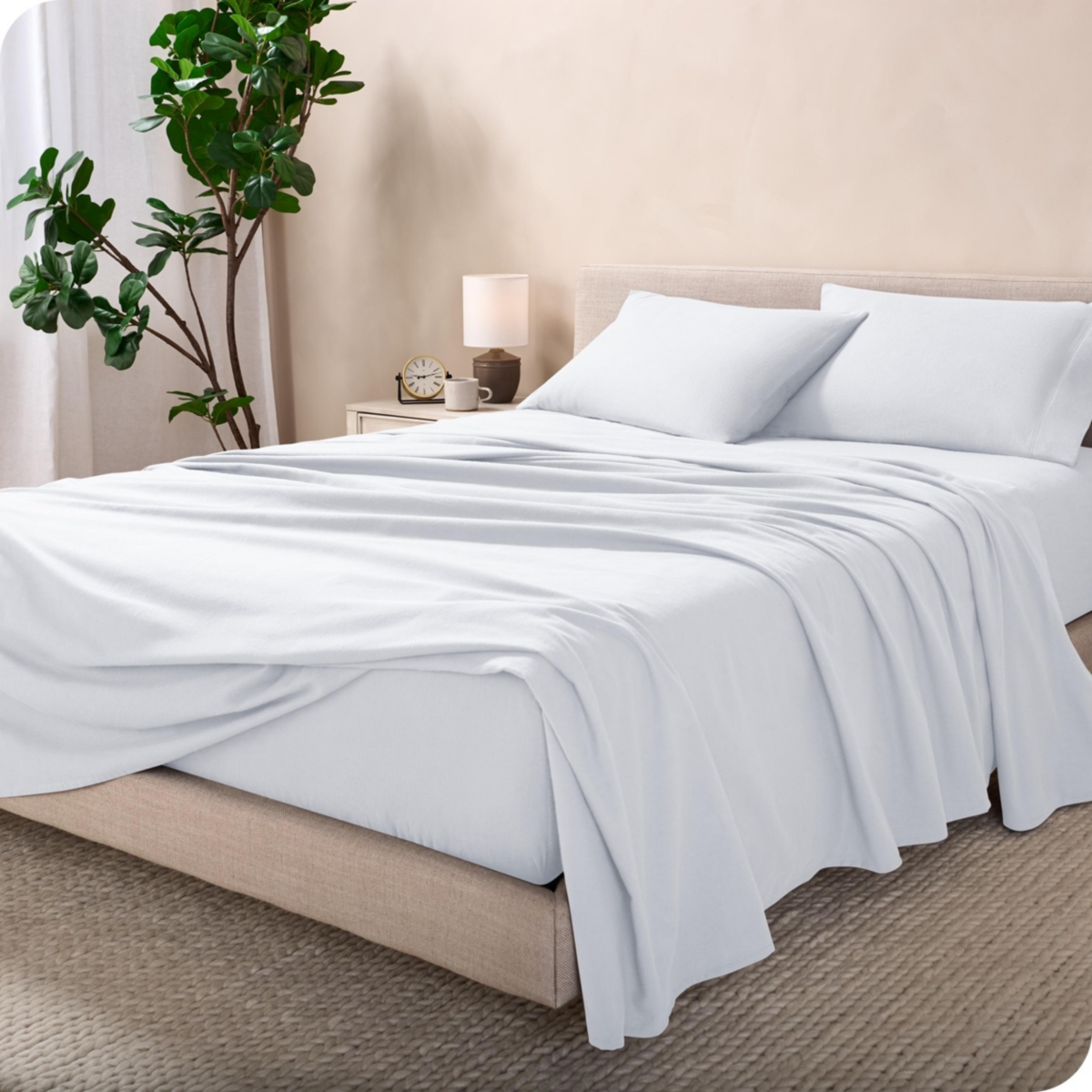 Click here for Bare Home Cotton Flannel Sheet Set - White prices