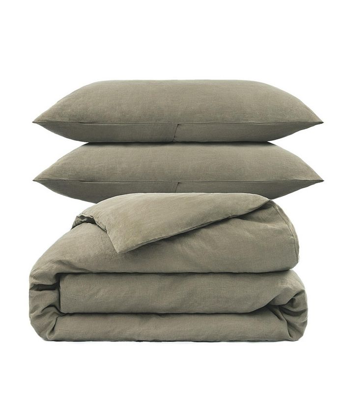 Bokser Home 100% French Linen Duvet Cover & Sham Set - Twin/Twin XL ...