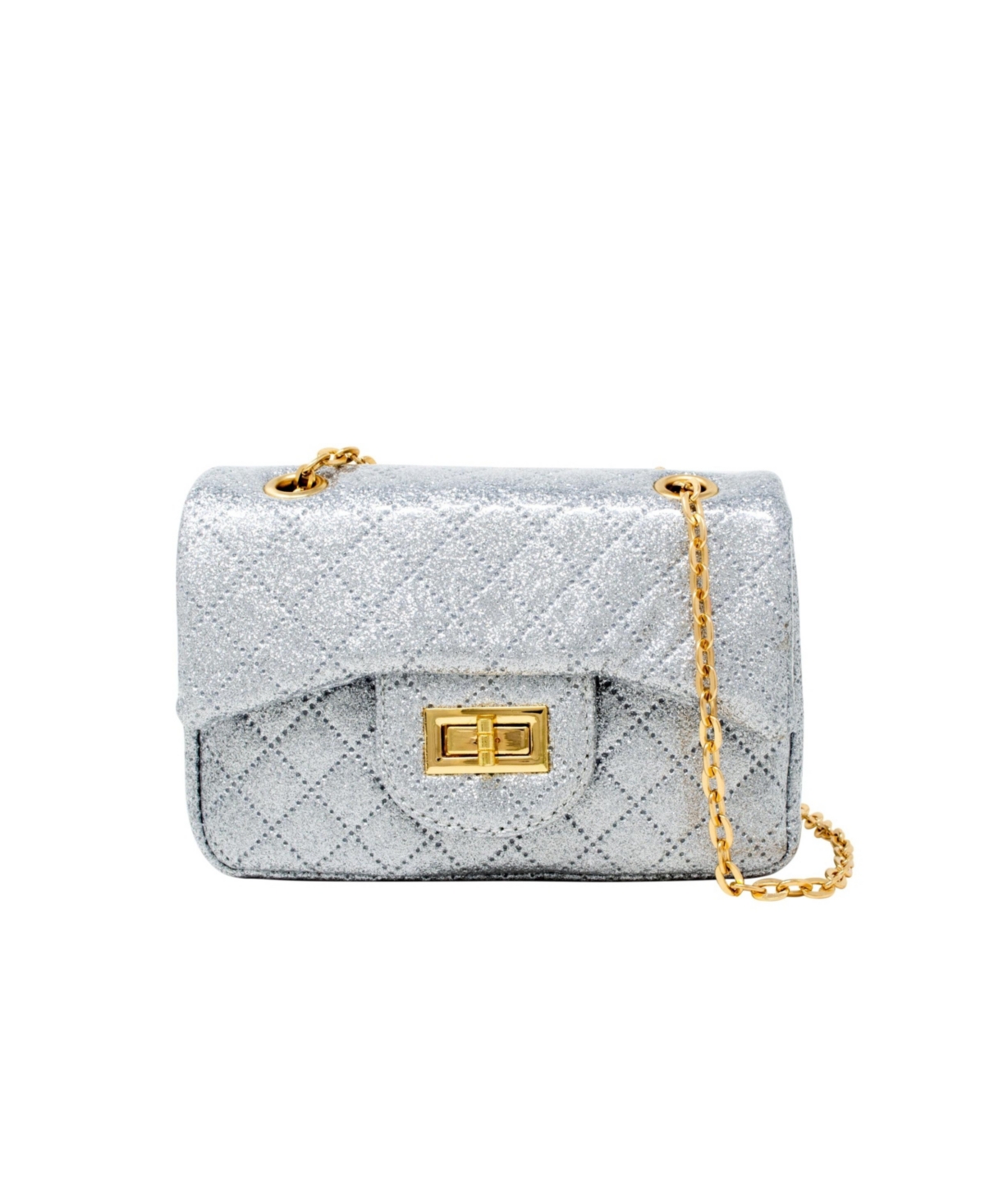 Click here for Girls Silver Classic Quilted Sparkle Mini Handbag... prices