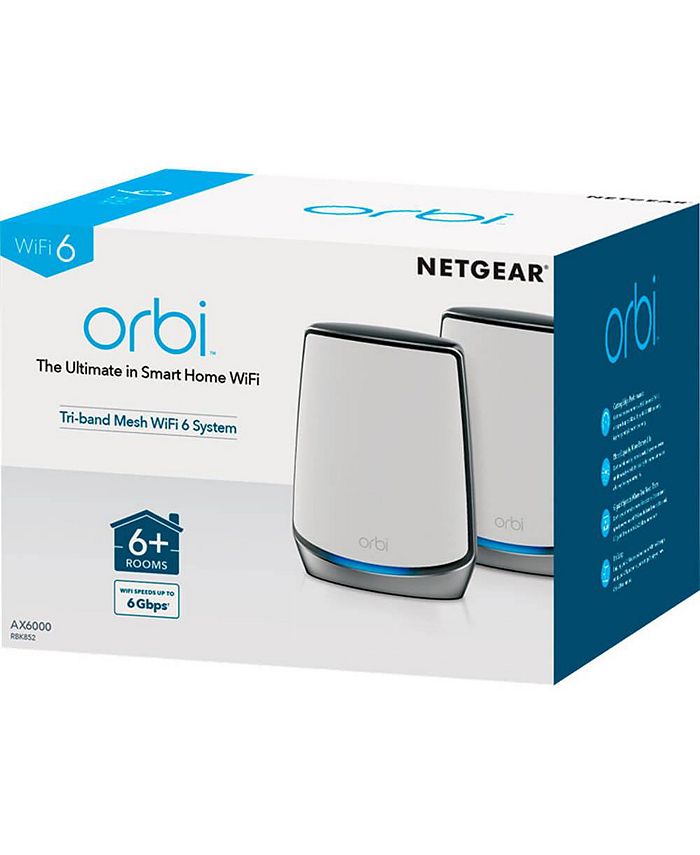 NETGEAR Orbi AX6000 Tri-band Mesh WiFi 6 System (2-pack) - White - Macy's