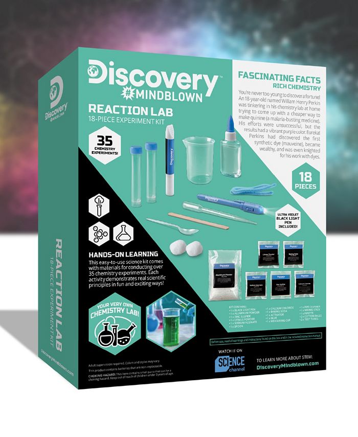 Discovery #MINDBLOWN Discovery Mindblown Reaction Lab Chemistry Set, 18 ...