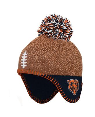 Preschool Boys and Girls Brown Chicago Bears Football Head Knit Hat ...