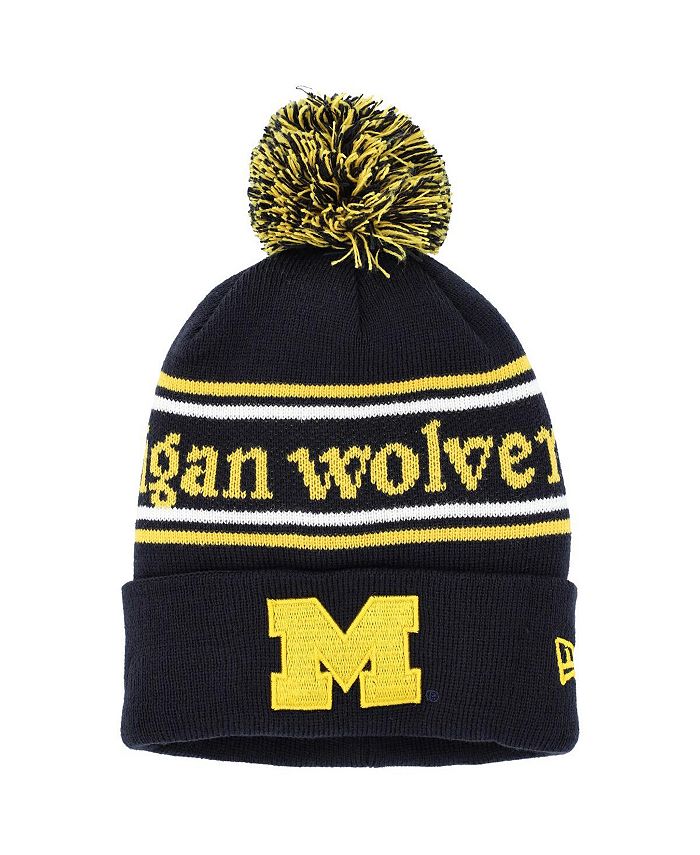New Era Youth Boys and Girls Navy Michigan Wolverines Marquee Cuffed ...