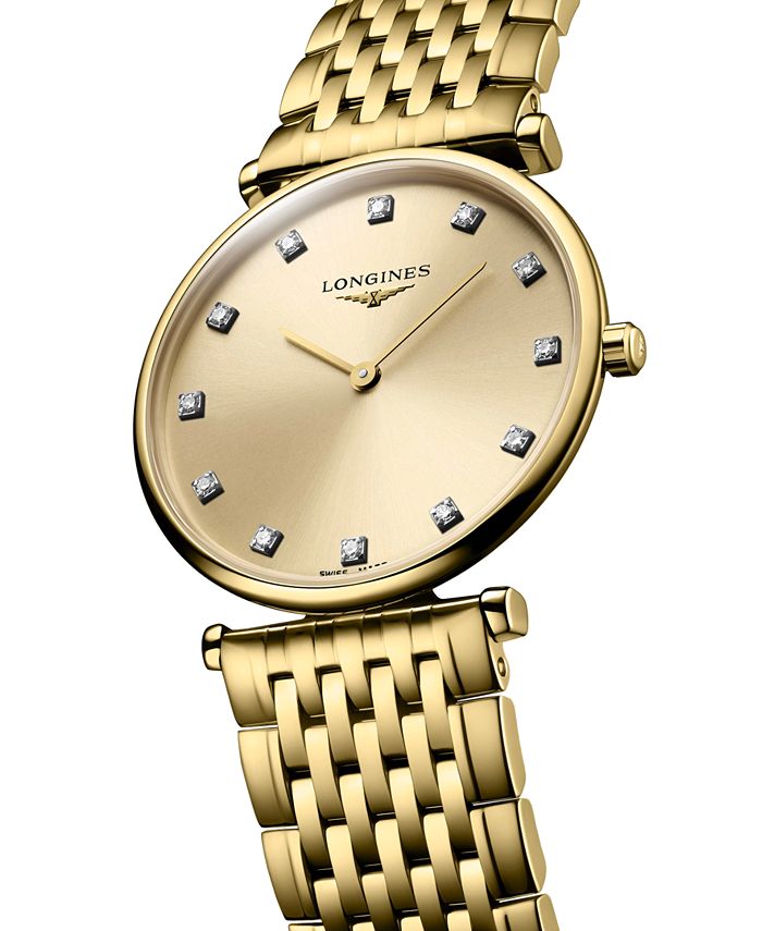 Longines Women's Swiss La Grande Classique de Longines Diamond (1/10 ct. t.w.) Gold PVD Bracelet ...