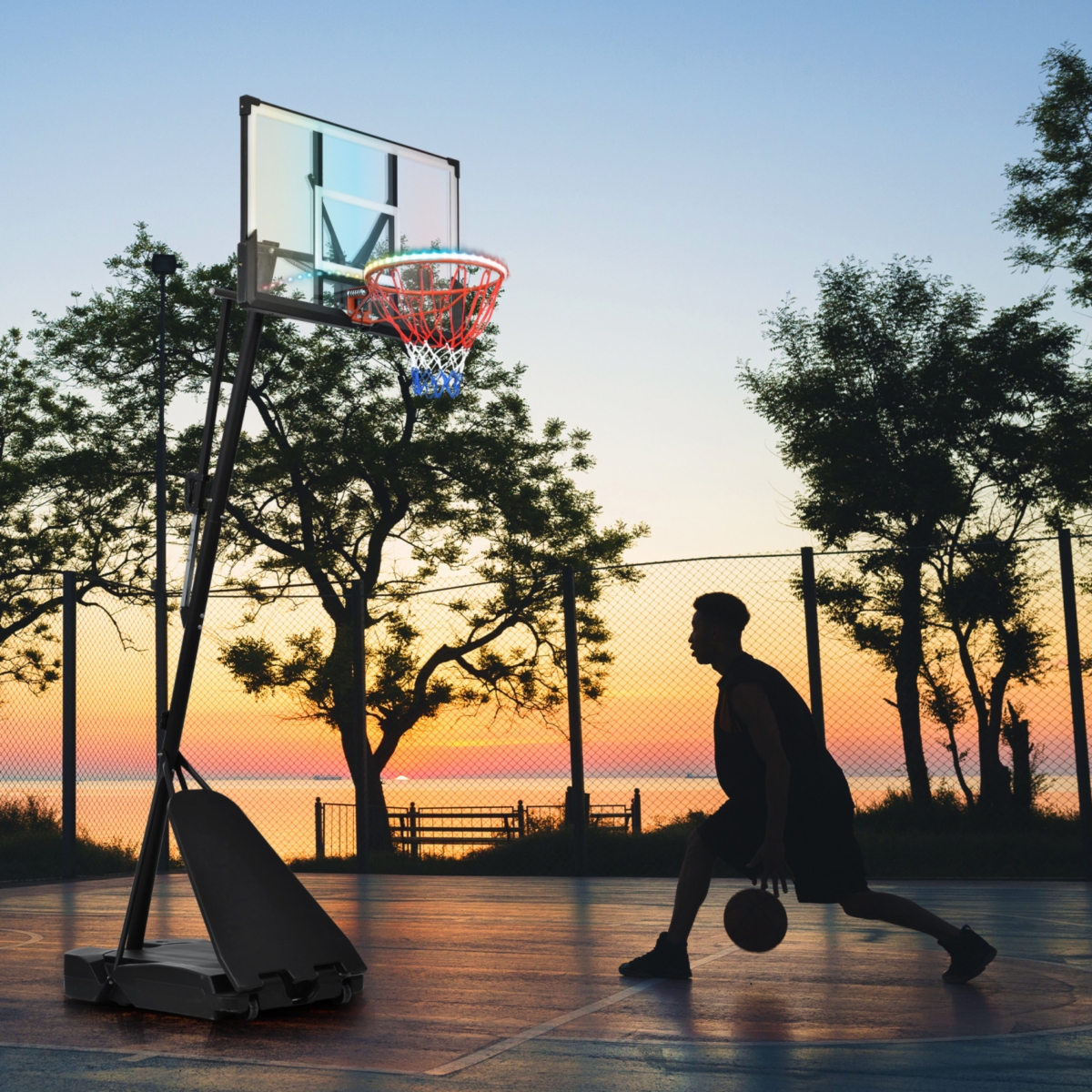 Click here for Streamdale Height-Adjustable Led Basketball Hoop S... prices