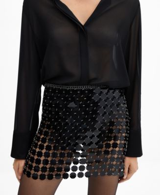 MANGO Women's Metallic Disc Skirt - Macy's