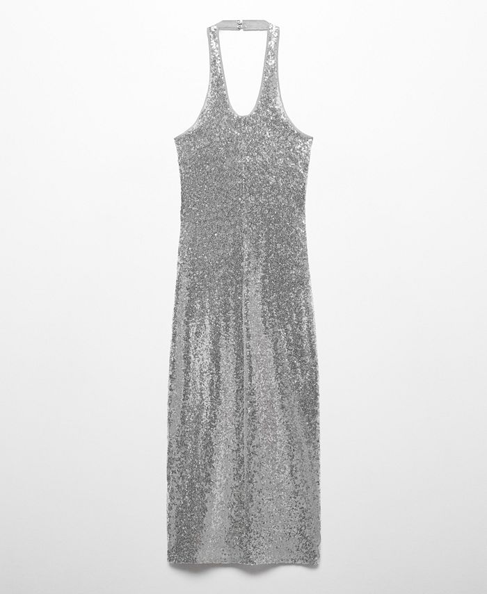 MANGO Women's Sequined Halter Neck Dress - Macy's