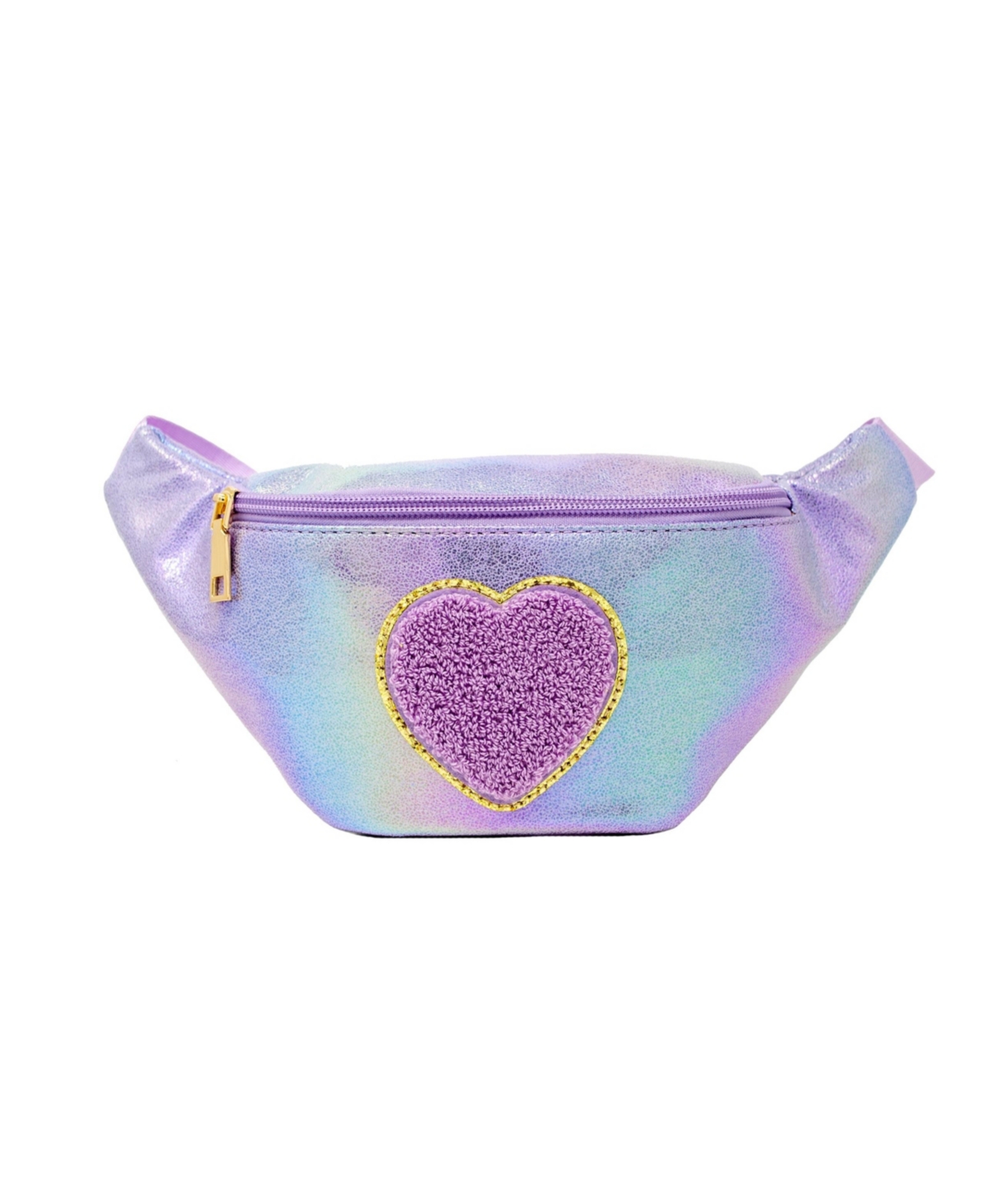 Click here for Girls Purple Shiny Heart Patch Sling Bag - Purple prices
