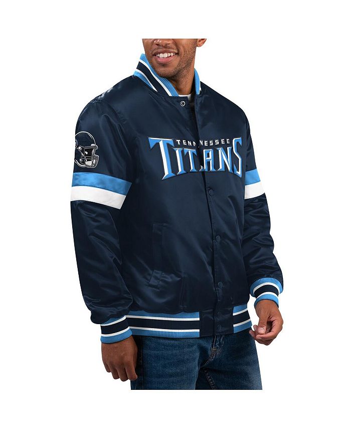 Starter Men's Navy Tennessee Titans Home Game Satin Full-Snap Varsity ...