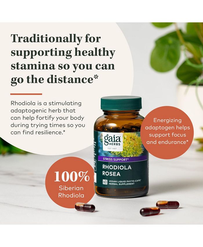 Gaia Herbs Rhodiola Rosea Stress Support Supplement Traditionally For