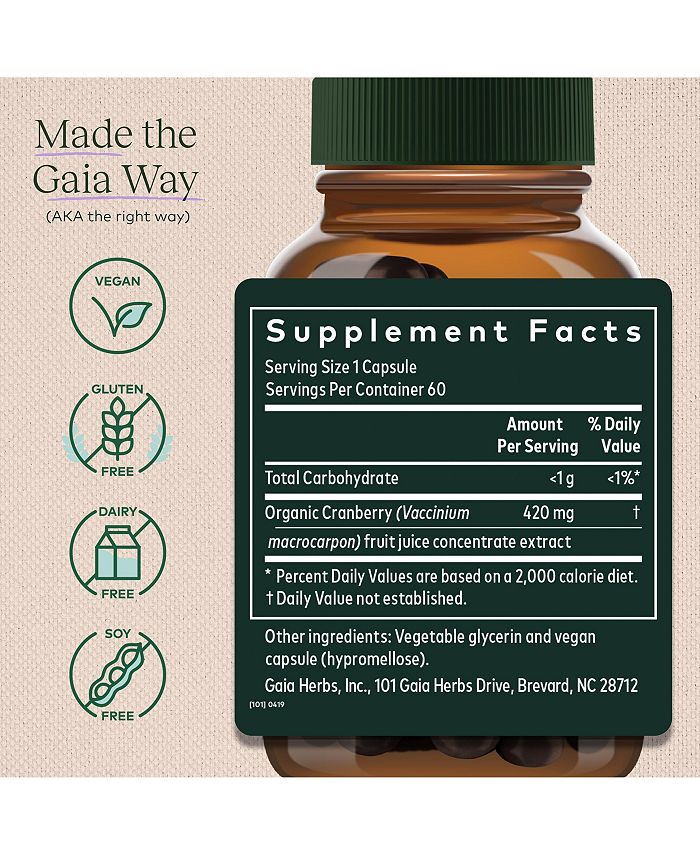 Gaia Herbs Cranberry Concentrate - Helps Maintain Urinary Tract Health ...