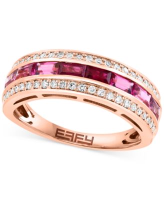 EFFY® Ruby (1/5 ct. t.w.), Pink Tourmaline (3/8 ct. t.w.) & Diamond (1/ ...