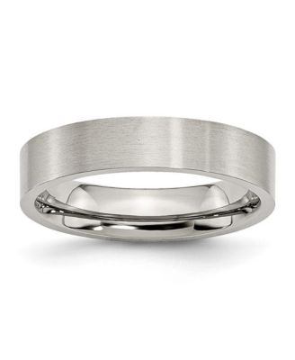 Chisel Stainless Steel Brushed 5mm Flat Band Ring - Macy's