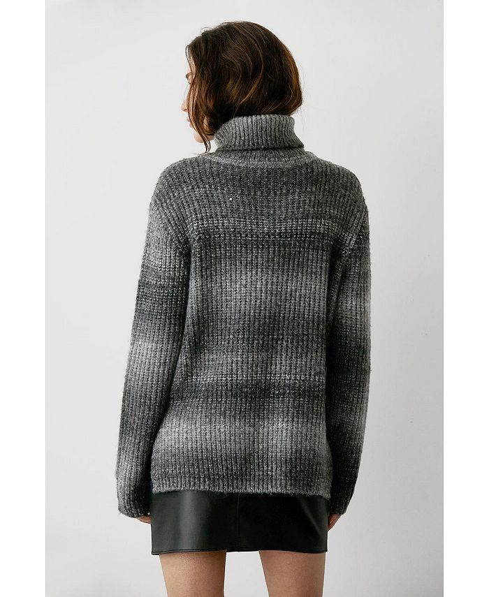 CRESCENT Women's Ariana Multi Colored Wool-Blend Turtleneck Sweater ...