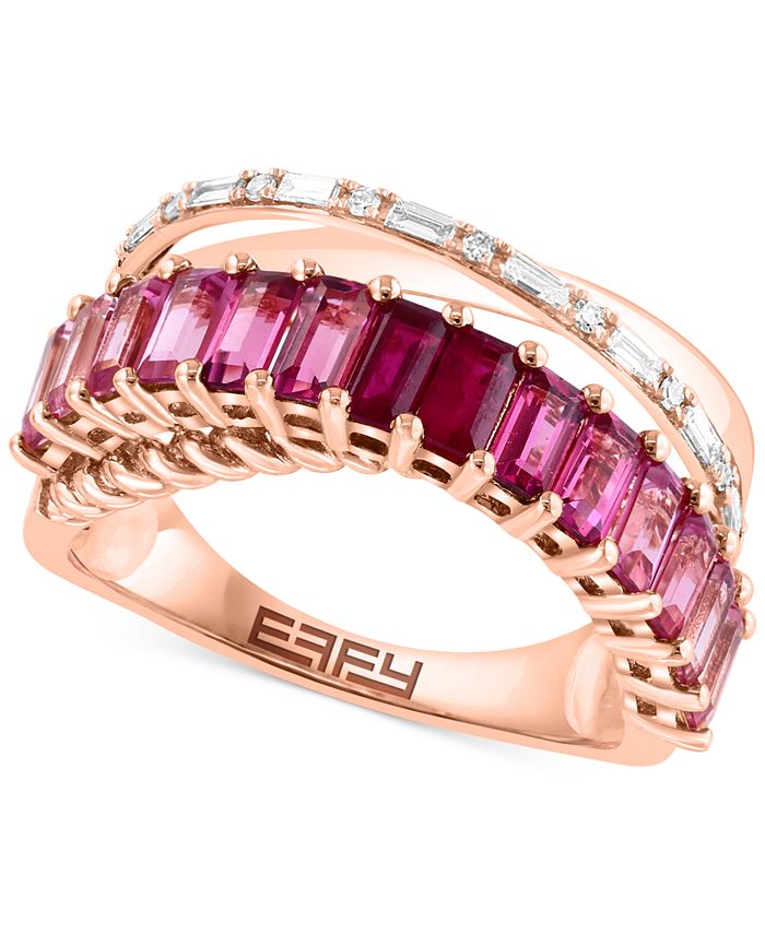 EFFY Collection EFFY® Ruby (1/3 ct. t.w.), Pink Tourmaline (1-1/10 ct ...