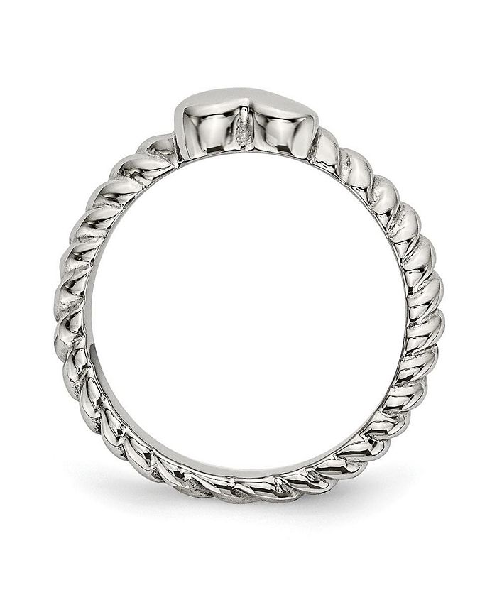 Chisel Stainless Steel Polished Twisted Heart Ring - Macy's