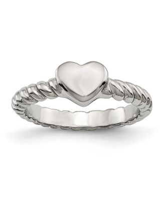 Chisel Stainless Steel Polished Twisted Heart Ring - Macy's