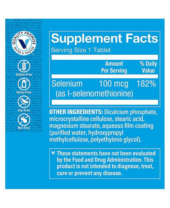 The Vitamin Shoppe Selenium - Antioxidant Support & Thyroid Health ...