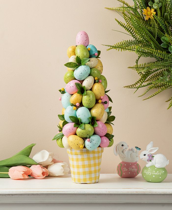 Glitzhome 16" H Easter Egg Table Tree Decor - Macy's