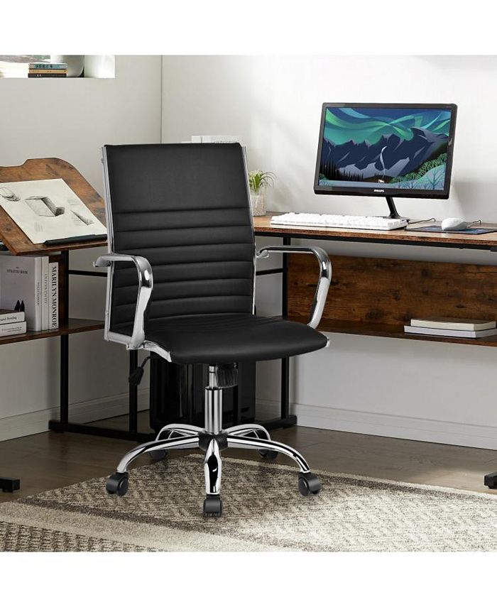 Slickblue High Back Ribbed Office Chair with Armrests - Macy's