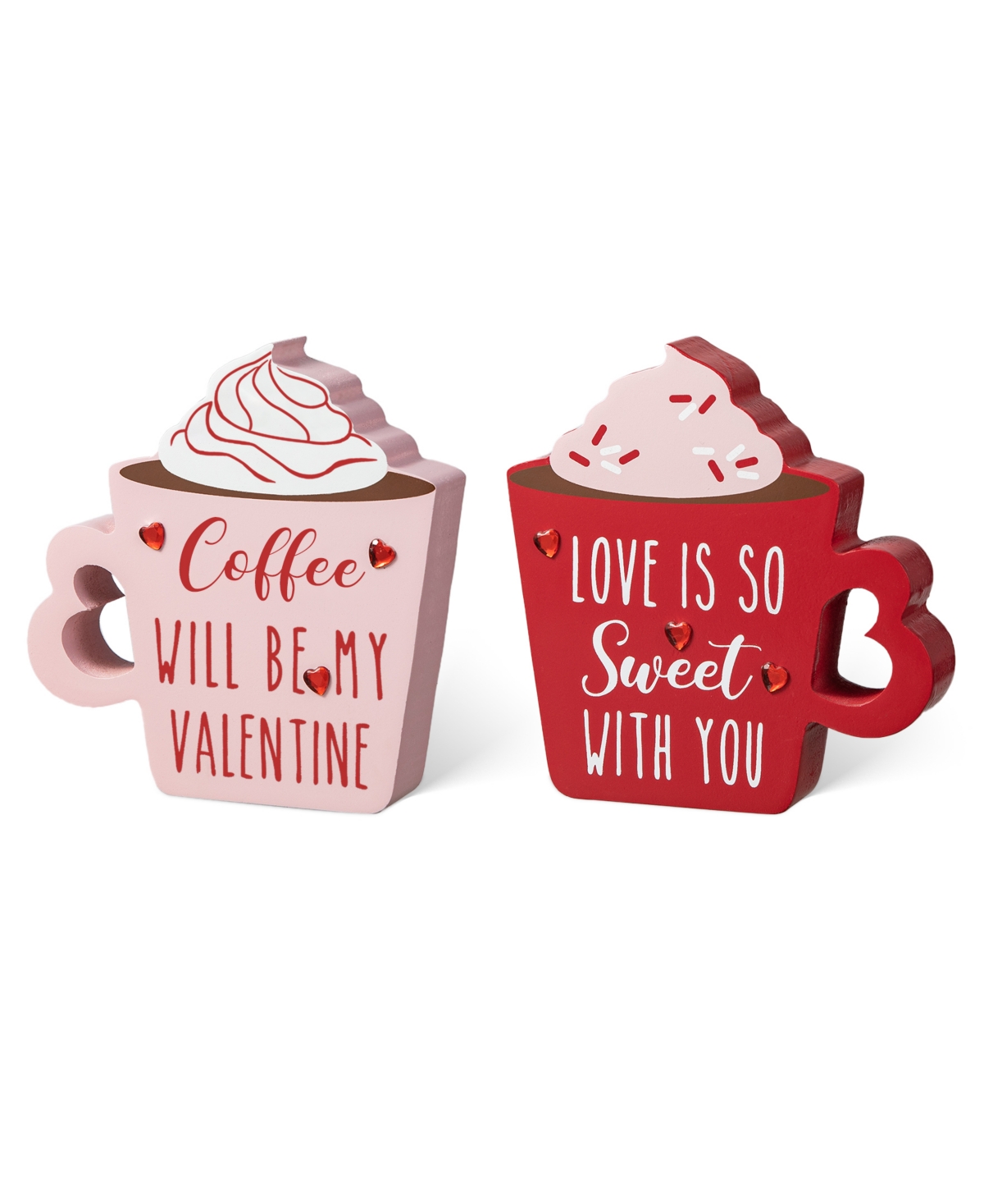 Click here for Glitzhome Wooden Valentines Coffee Cup Table Decor... prices