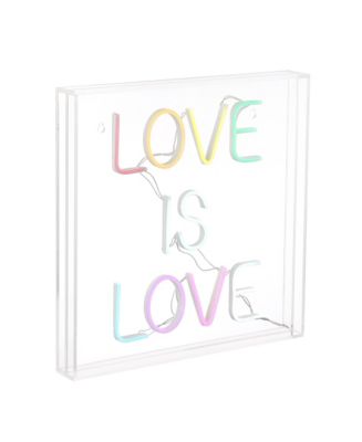 Love Is Love Square Contemporary Glam Acrylic Box USB Operated LED Neon ...