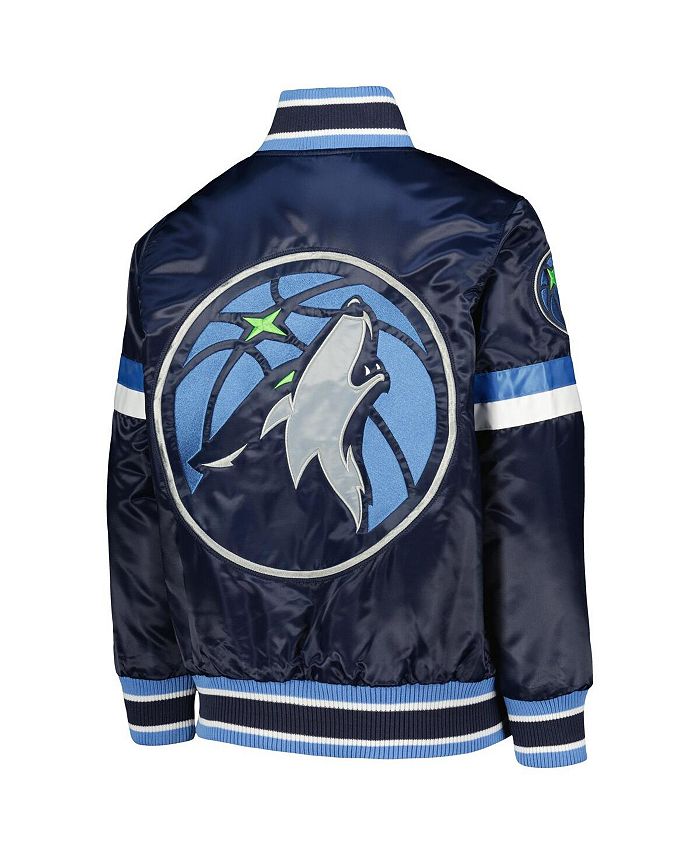 Starter Big Boys Navy Minnesota Timberwolves Home Game Varsity Satin ...