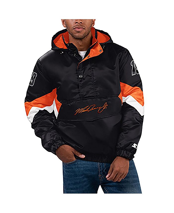 Starter Men's Black Martin Truex Jr Home Team Satin Half-Zip Hoodie ...