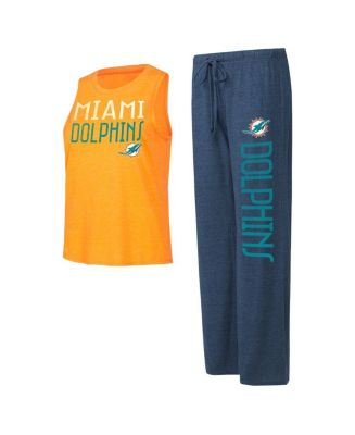 Concepts Sport Women's Navy, Orange Distressed Miami Dolphins Muscle ...