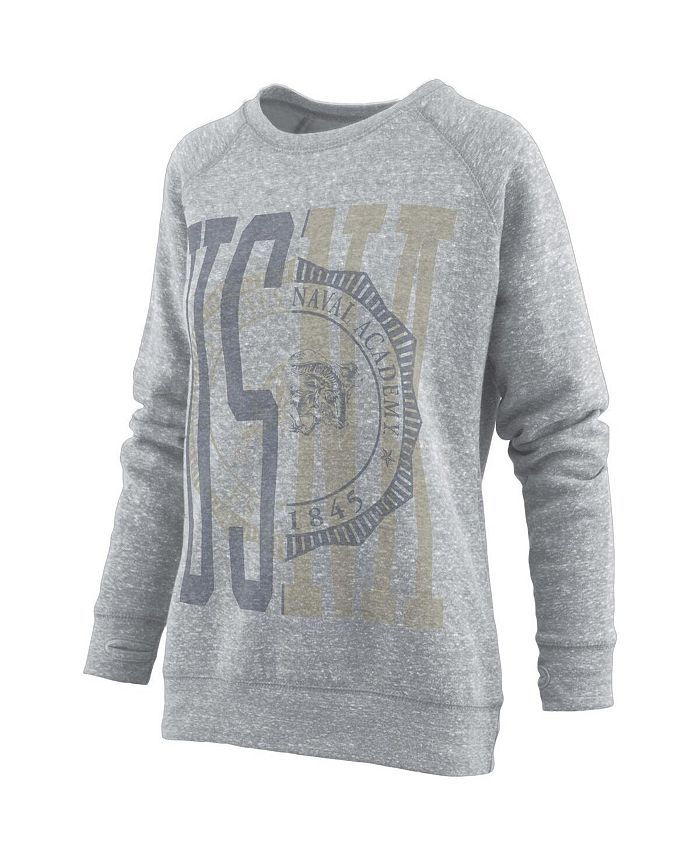 Pressbox Women's Heather Gray Navy Midshipmen Knobi Raglan Pullover ... Pressbox Women's Heather Gray Navy Midshipmen Knobi Raglan Pullover ...