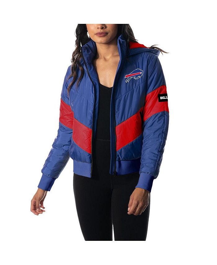 The Wild Collective Women's Royal Buffalo Bills Puffer Full-Zip Hoodie ...