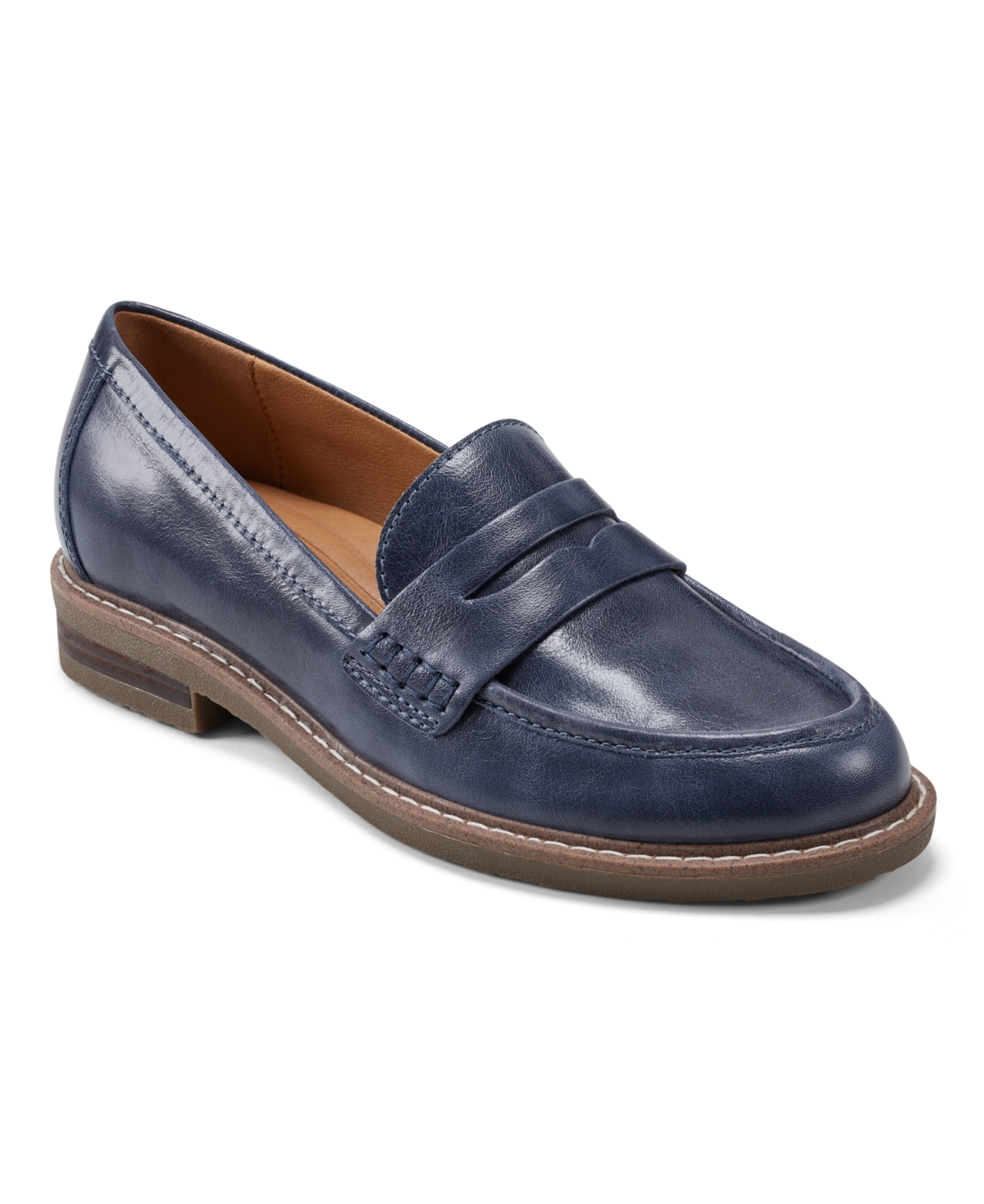 Click here for Earth Womens Javas Slip-On Penny Loafers - Dark Bl... prices