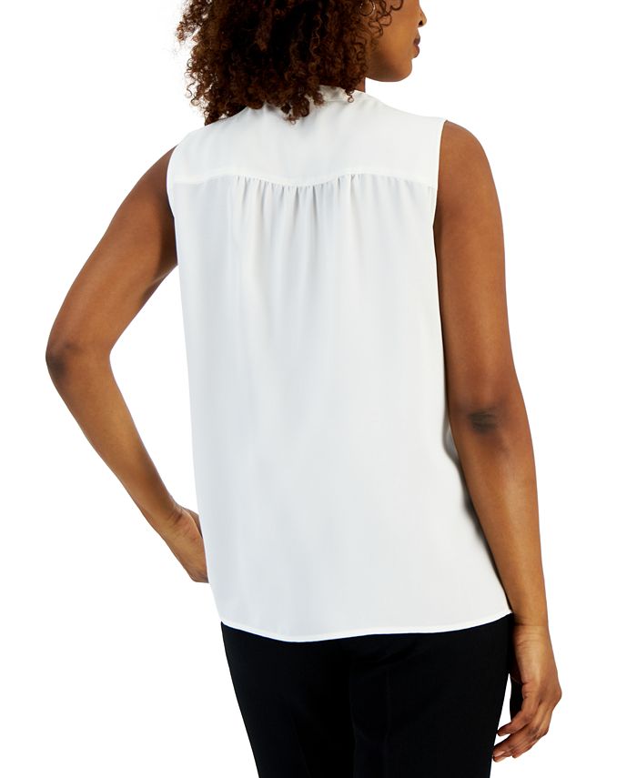 Kasper Women's Sleeveless Ruffle-Front Blouse - Macy's