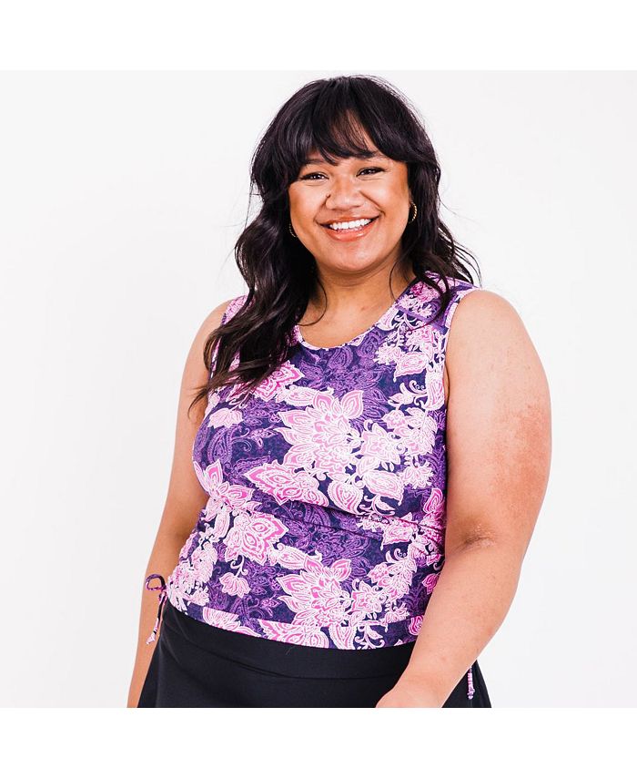 Calypsa Plus Size Closed Back Maya Swim Top - Macy's