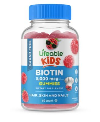 Lifeable Sugar Free Biotin for Kids 5,000 mcg Gummies - Hair Skin And ...